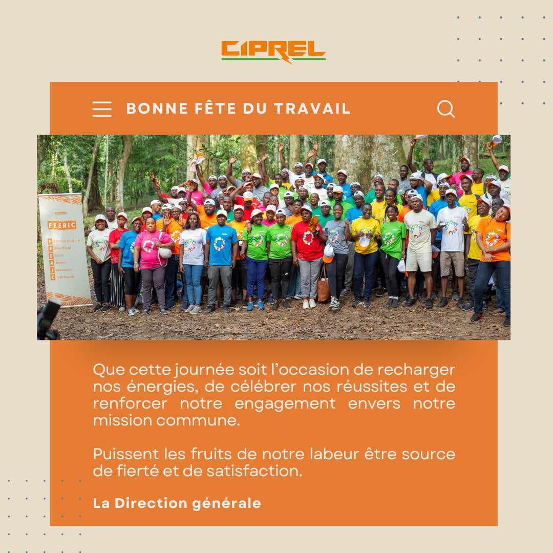 Flash News CIPREL BONNE FÊTE DU TRAVAIL | CIPREL