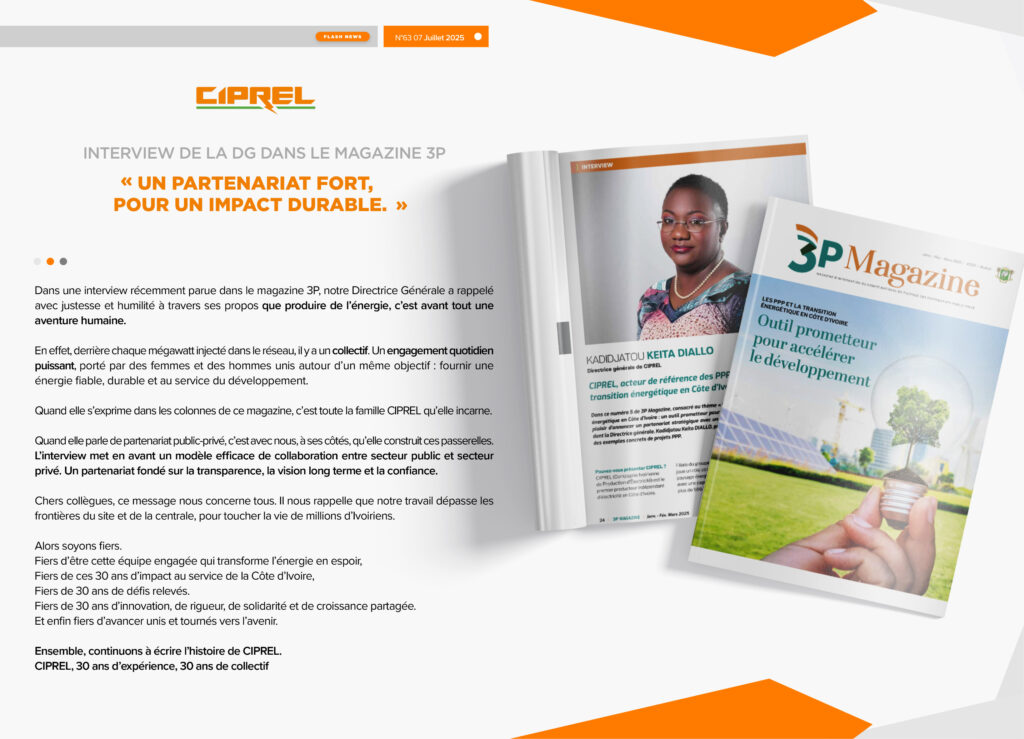 FLASH NEWS CIPREL : INTERVIEW DE LA DG DANS LE MAGAZINE 3P « UN ...